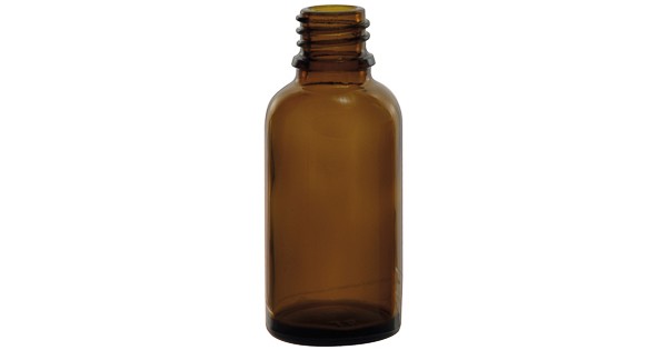 Glass Bottle Narrow Neck, Amber, DIN-18, 20ML